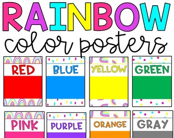 Color Posters for Boho Rainbow Classroom Decor Theme Editable Classroom ...