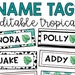 Tropical Leaves Name Tags L Editable - Etsy