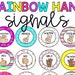 Bright Rainbow Boho Hand Signals L Multicultural and Editable - Etsy