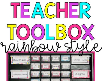 Bright Rainbow Boho 10 Drawer Labels L Editable - Etsy