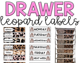 Tropical Leaves 10 Drawer Labels L Editable - Etsy