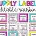 Bright Rainbow Boho Supply Labels L Editable - Etsy
