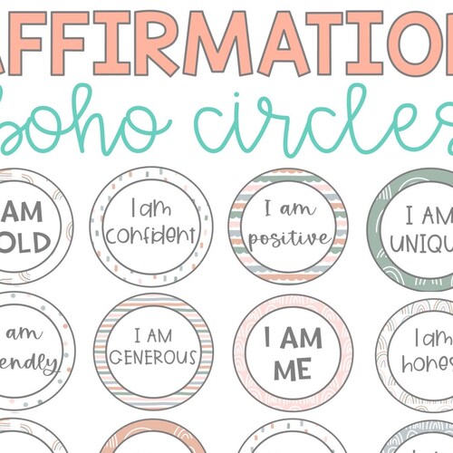 BOHO Affirmation Circles L Affirmation Mirror - Etsy Canada