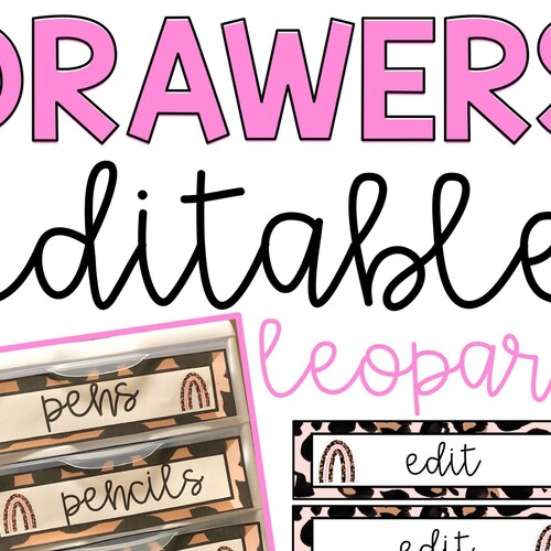 Leopard Teacher Toolbox Labels L Editable - Etsy