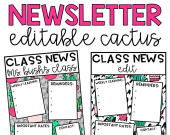 Meet The Teacher Night l Editable Forms and Materials l Cactus | Etsy