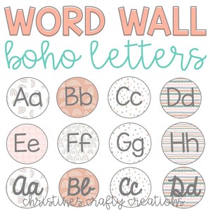 BOHO Word Wall Letters - Etsy