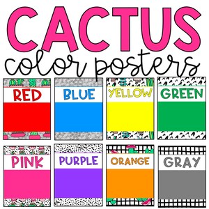 Cactus Theme Color Posters - Etsy
