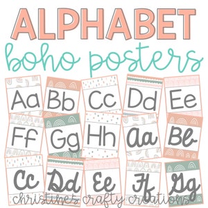 BOHO Alphabet Posters - Etsy