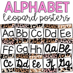 Leopard Alphabet Posters - Etsy