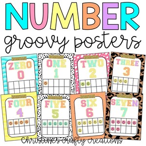 Groovy Leopard and Dalmatian Number Posters 0-20 - Etsy