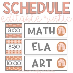 Rustic Boho Daily Schedule L Editable - Etsy