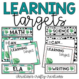 Tropical Leaves Learning Targets - Etsy
