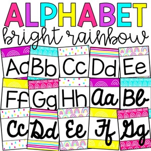 Bright Rainbow Boho Alphabet Posters - Etsy