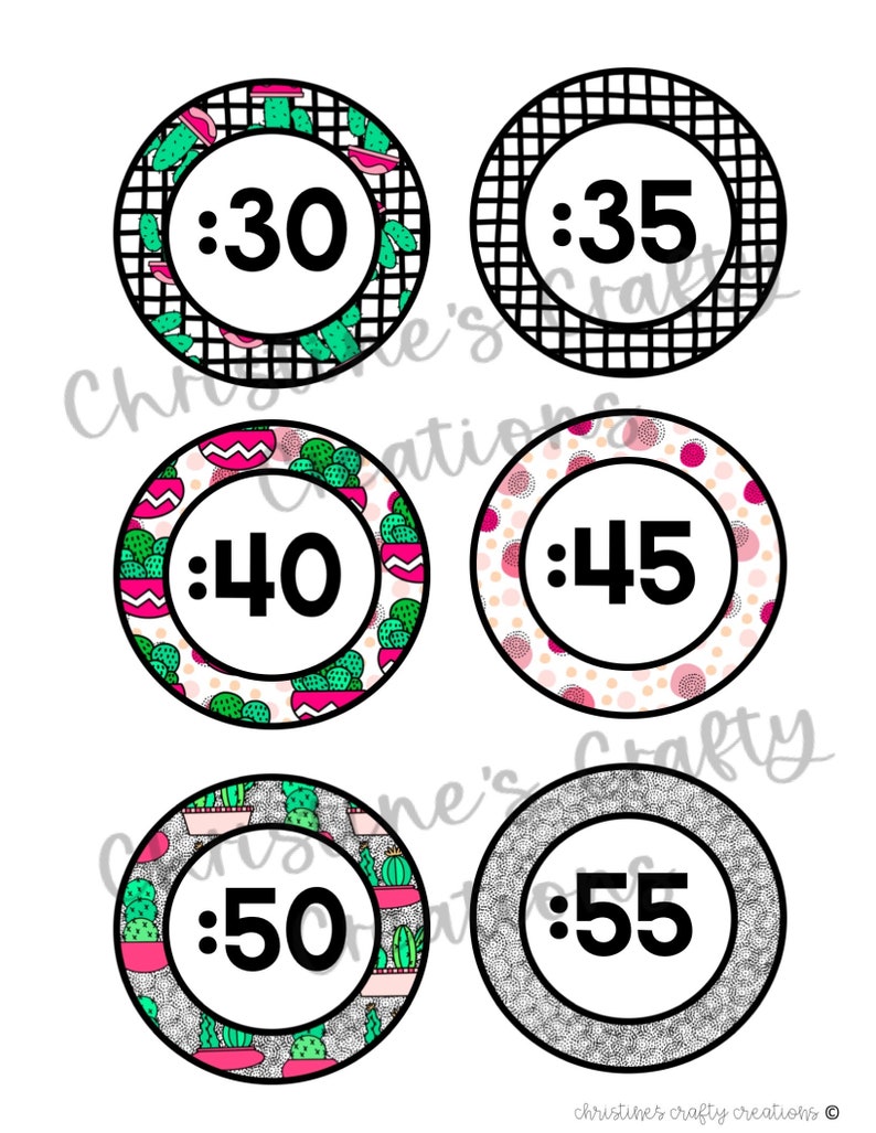 Cactus Clock Labels - Etsy
