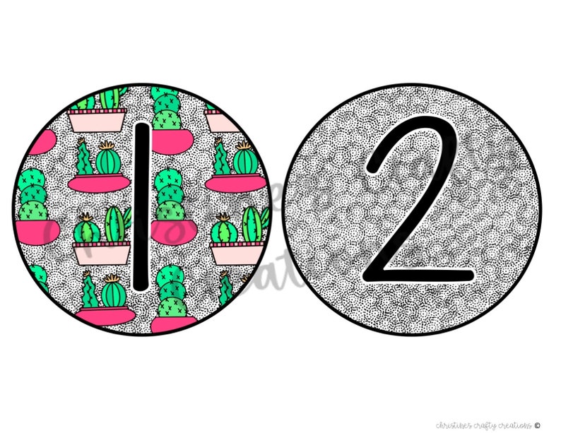 Cactus Table and Cubby Numbers - Etsy