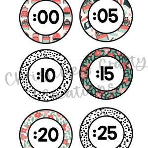 Preppy Dalmatian Clock Labels - Etsy