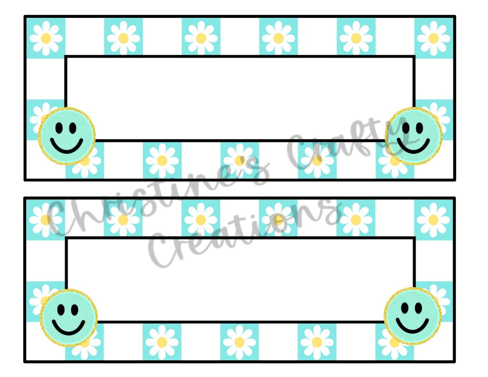 Retro Daisy Name Tags L Editable - Etsy