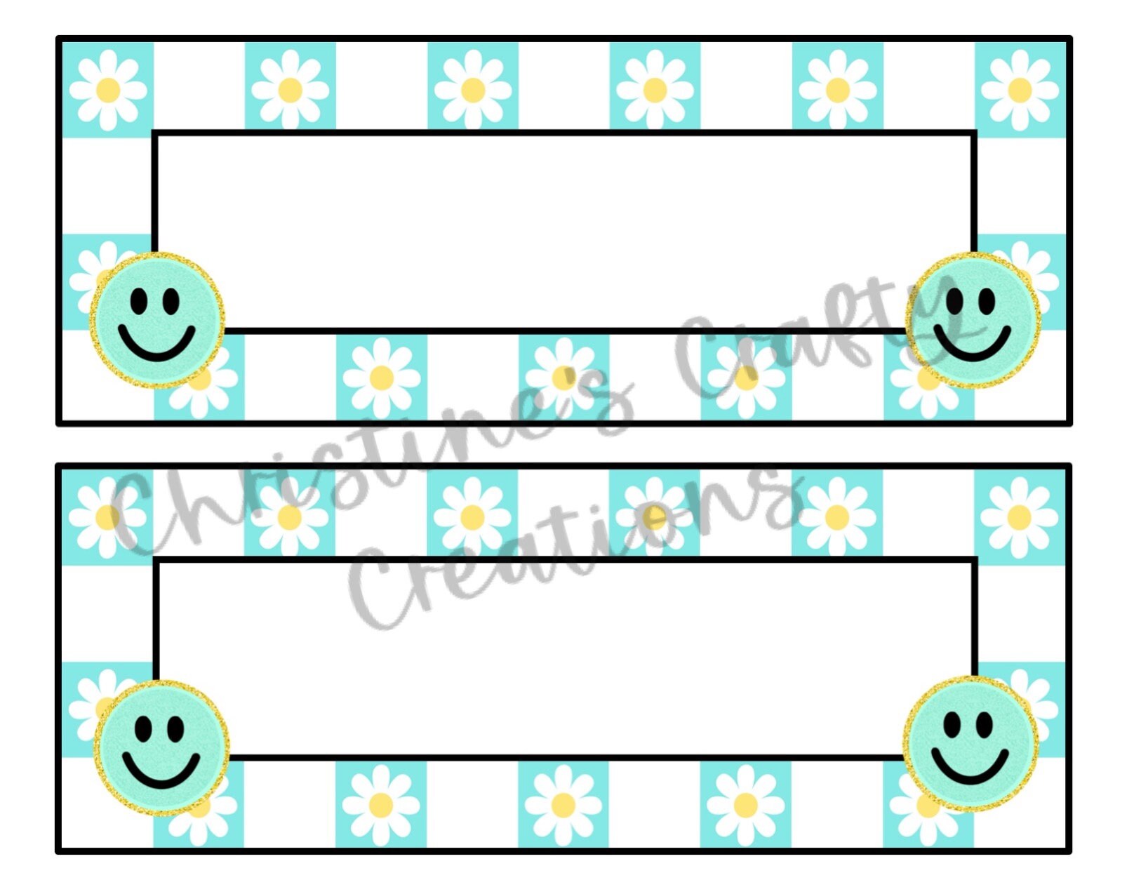 Retro Daisy Name Tags L Editable - Etsy