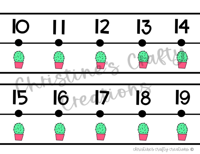 Cactus Number Line 0-120 - Etsy