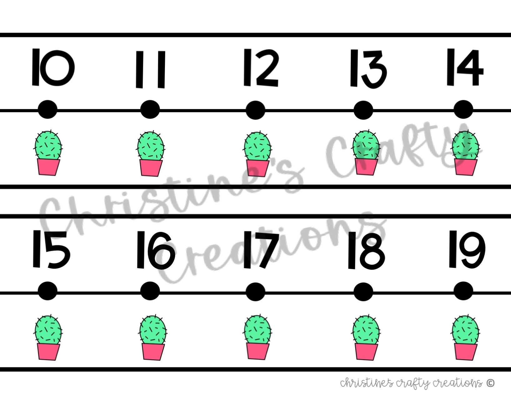 Cactus Number Line 0-120 - Etsy