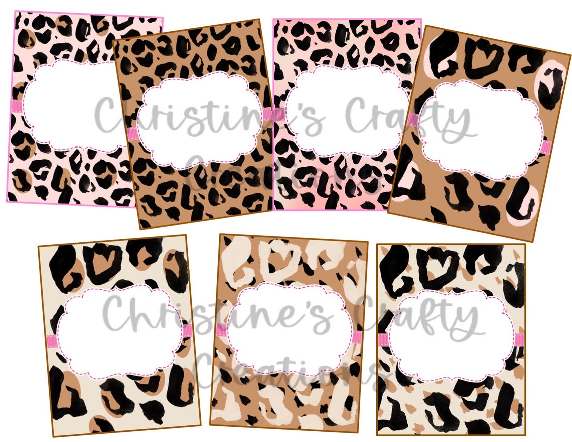 Leopard Binder Covers and Spines L Editable - Etsy