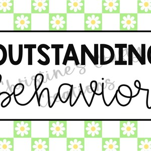 Retro Daisy Behavior Chart L Editable Clip Chart - Etsy