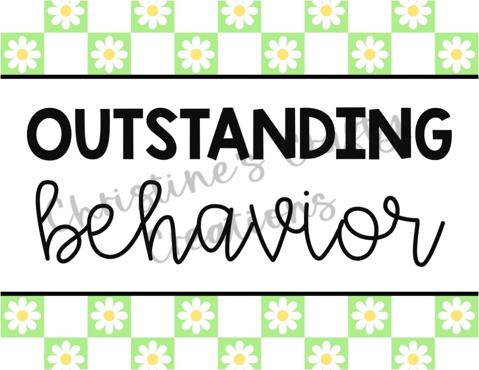 Retro Daisy Behavior Chart L Editable Clip Chart - Etsy