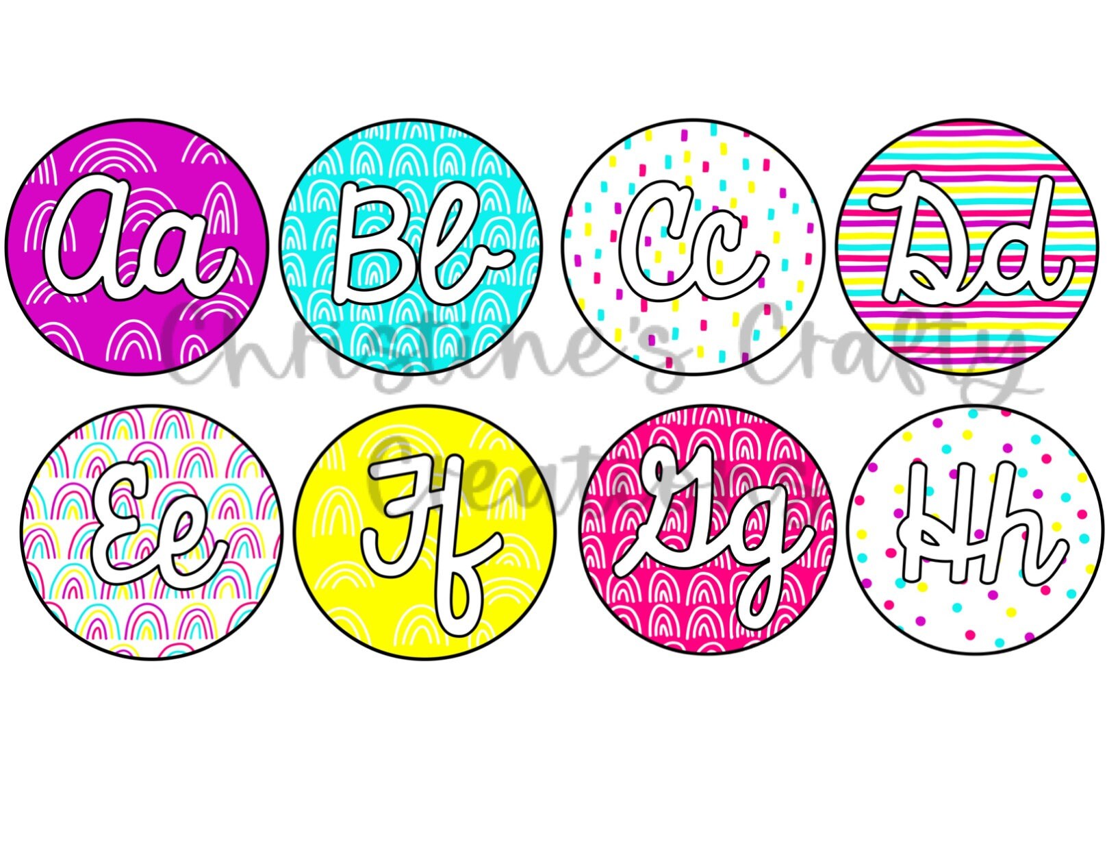 Bright Rainbow Boho Word Wall Letters - Etsy