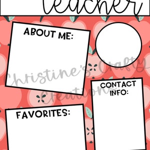 Preppy Dalmatian Meet the Teacher Page L Editable - Etsy