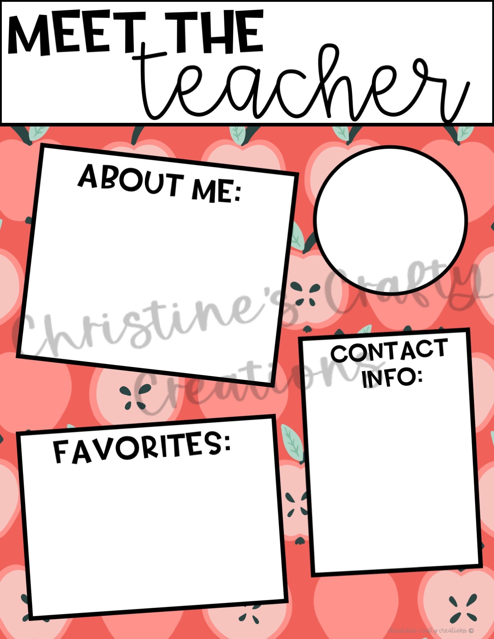 Preppy Dalmatian Meet the Teacher Page L Editable - Etsy