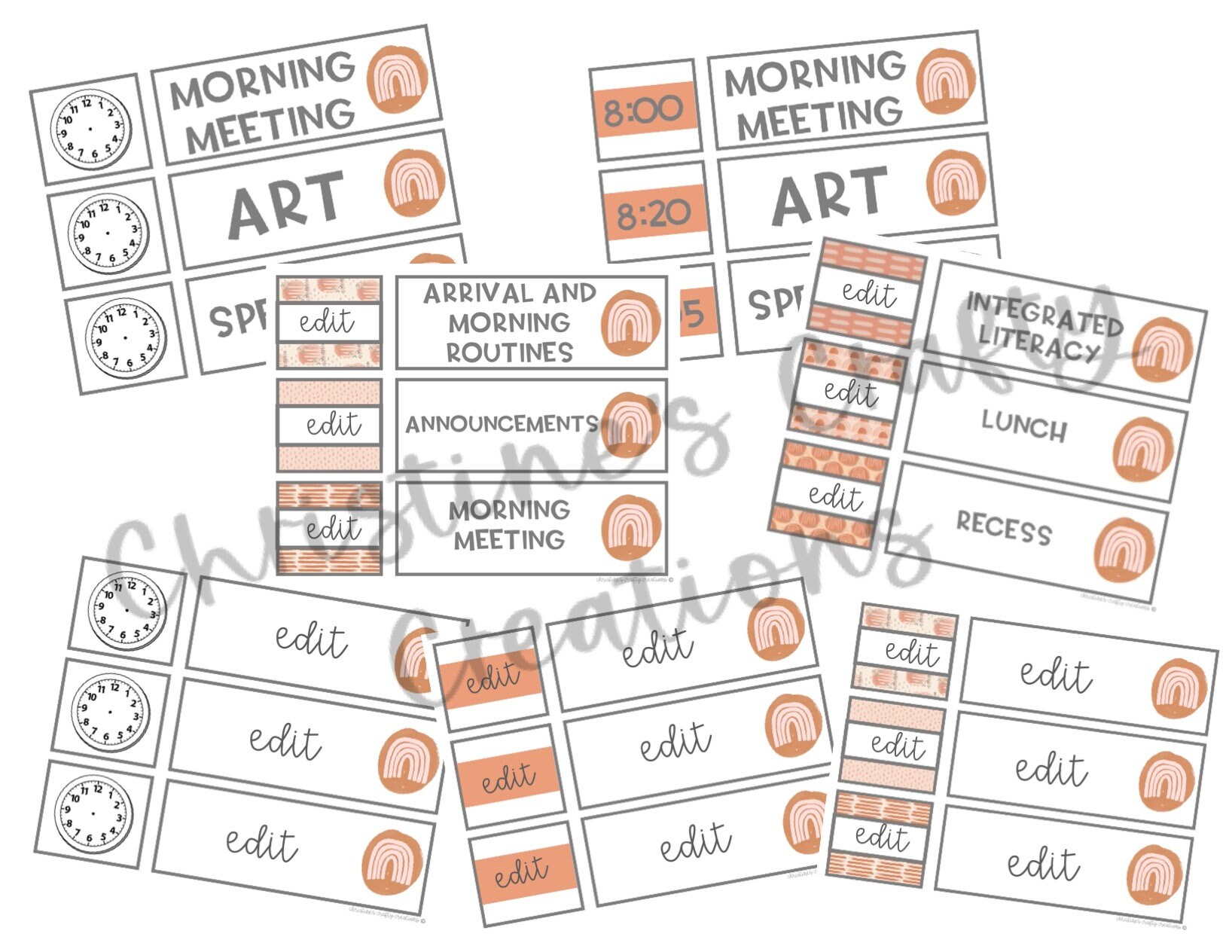 Rustic Boho Daily Schedule L Editable - Etsy