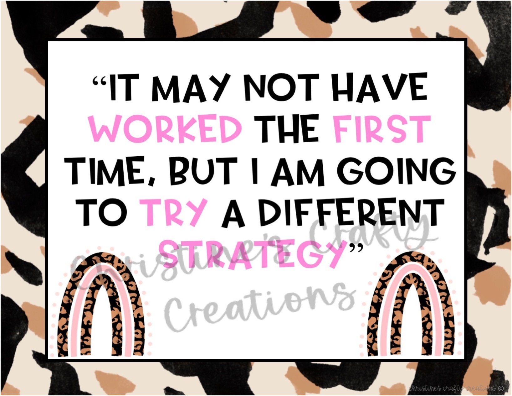 Leopard Growth Mindset Posters - Etsy