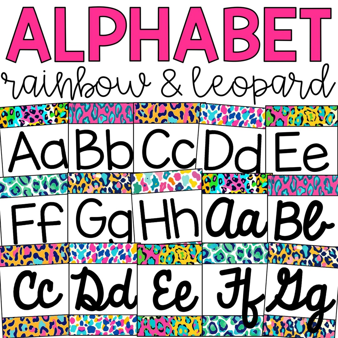Rainbow Leopard Alphabet Posters - Etsy