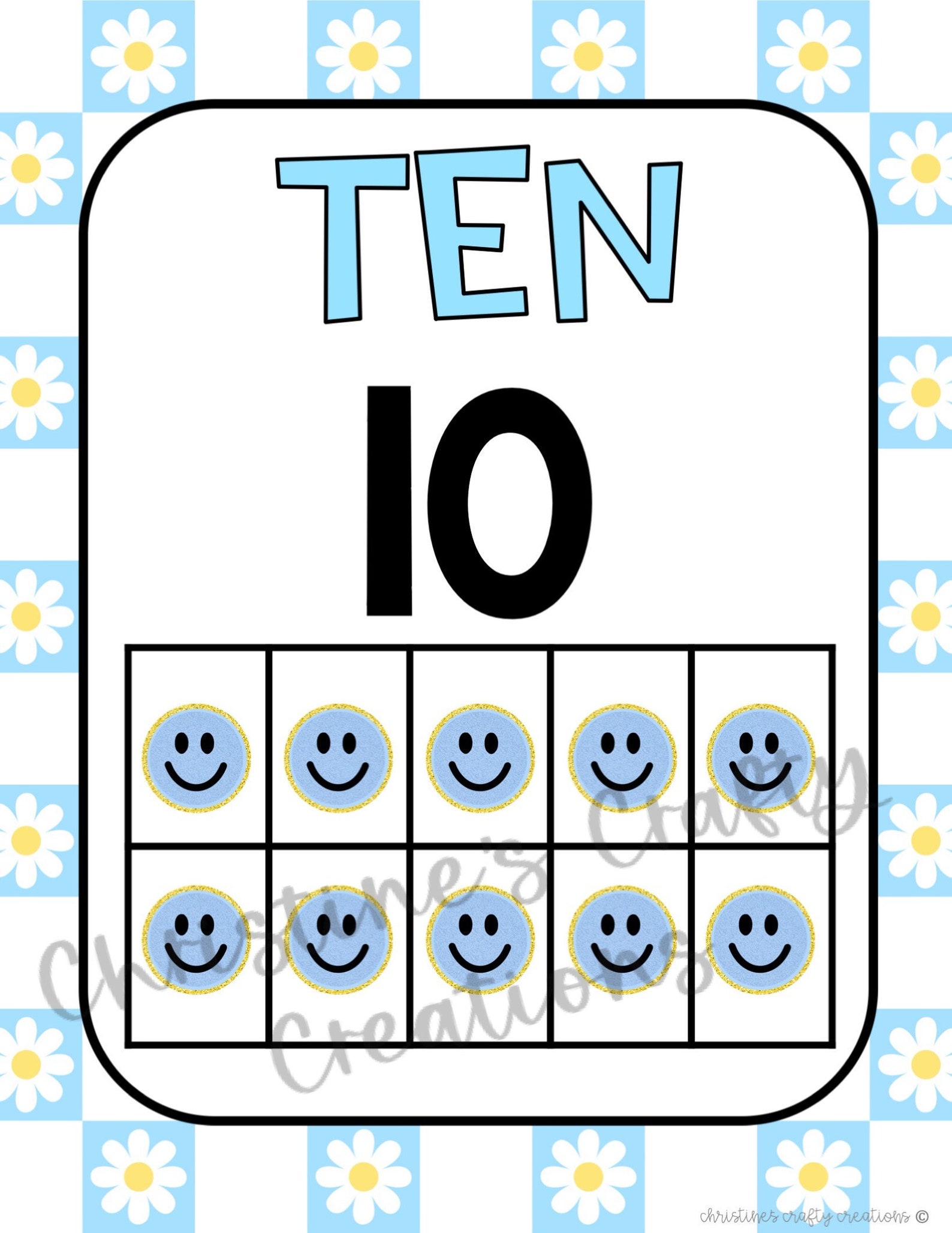 Retro Daisy Number Posters 0-20 - Etsy