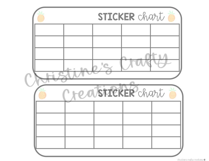 Pineapple Sticker Chart L Editable - Etsy