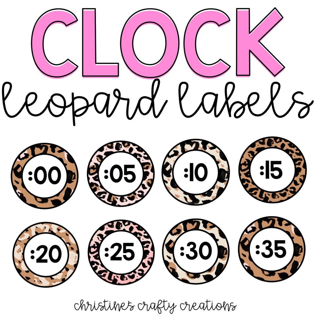 Leopard Clock Labels - Etsy