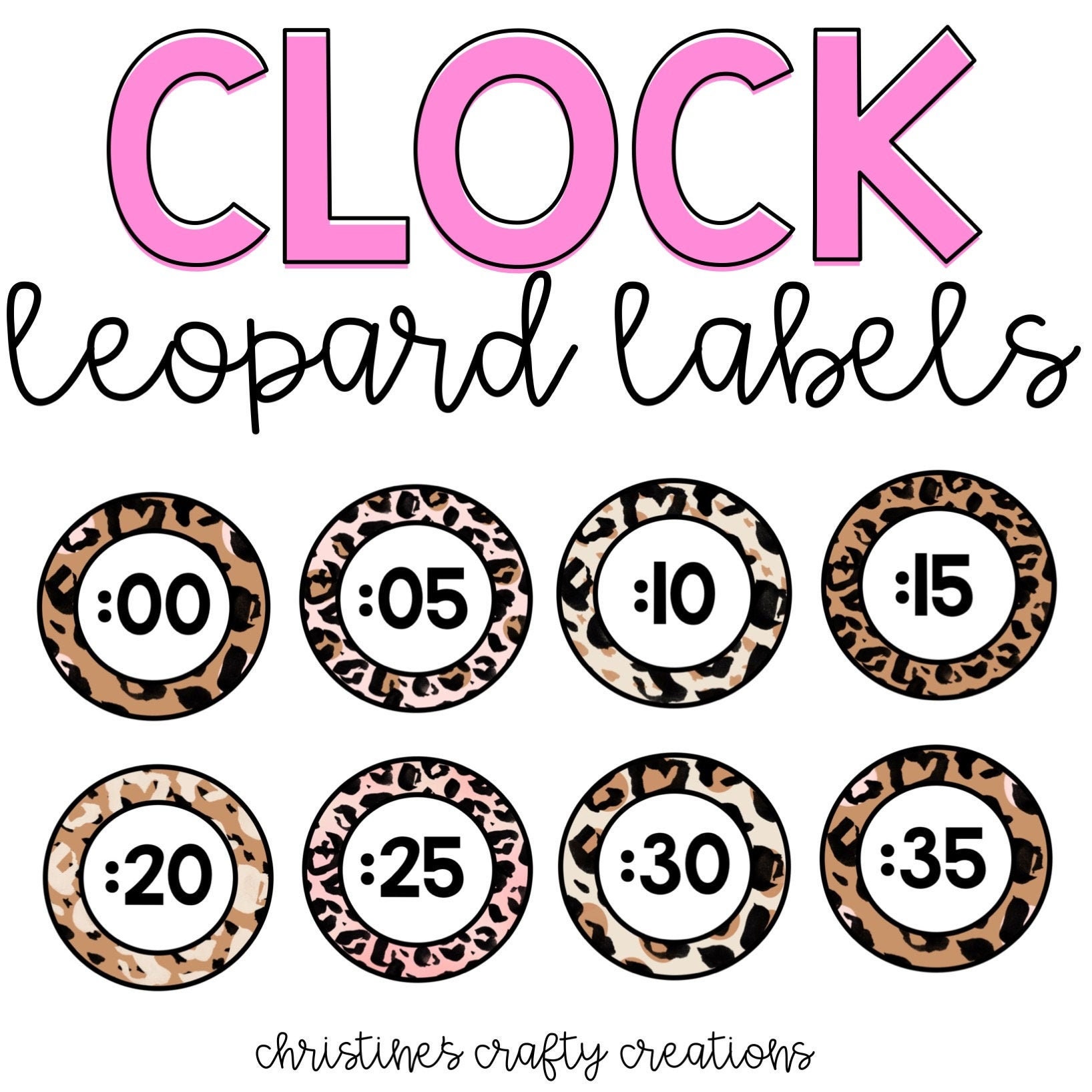 Leopard Clock Labels - Etsy
