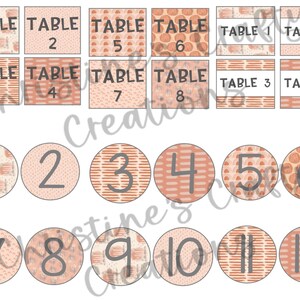 Rustic Boho Table and Cubby Numbers - Etsy