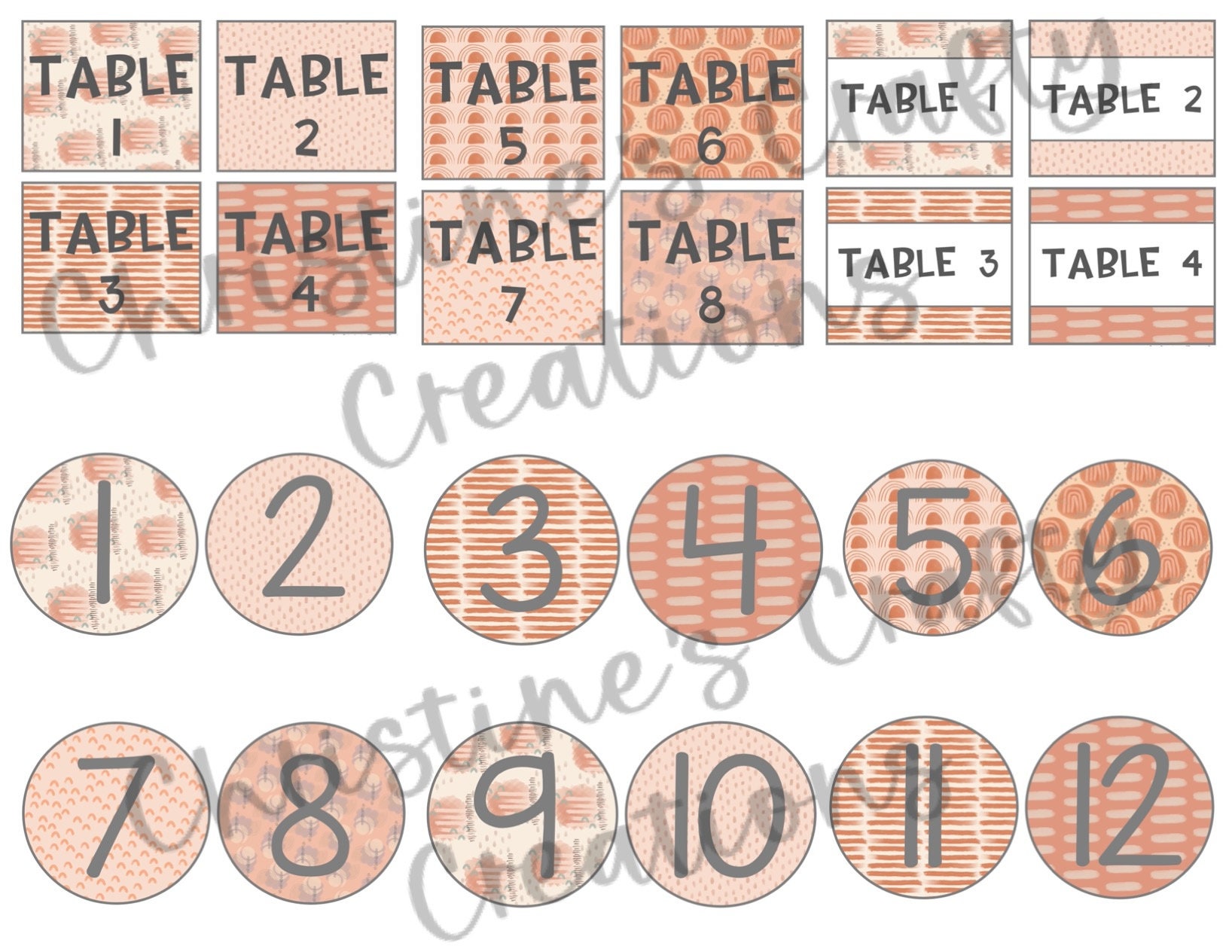Rustic Boho Table and Cubby Numbers - Etsy Australia