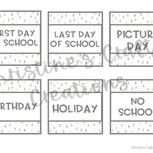 BOHO Calendar Labels L Editable - Etsy