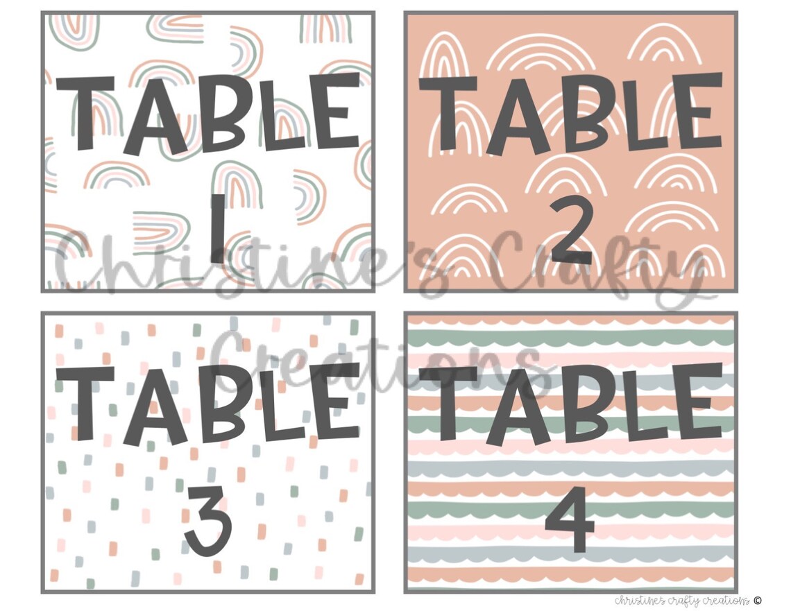 BOHO Table and Cubby Numbers - Etsy