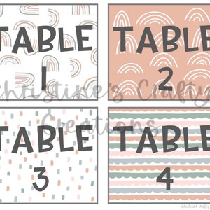 BOHO Table and Cubby Numbers - Etsy