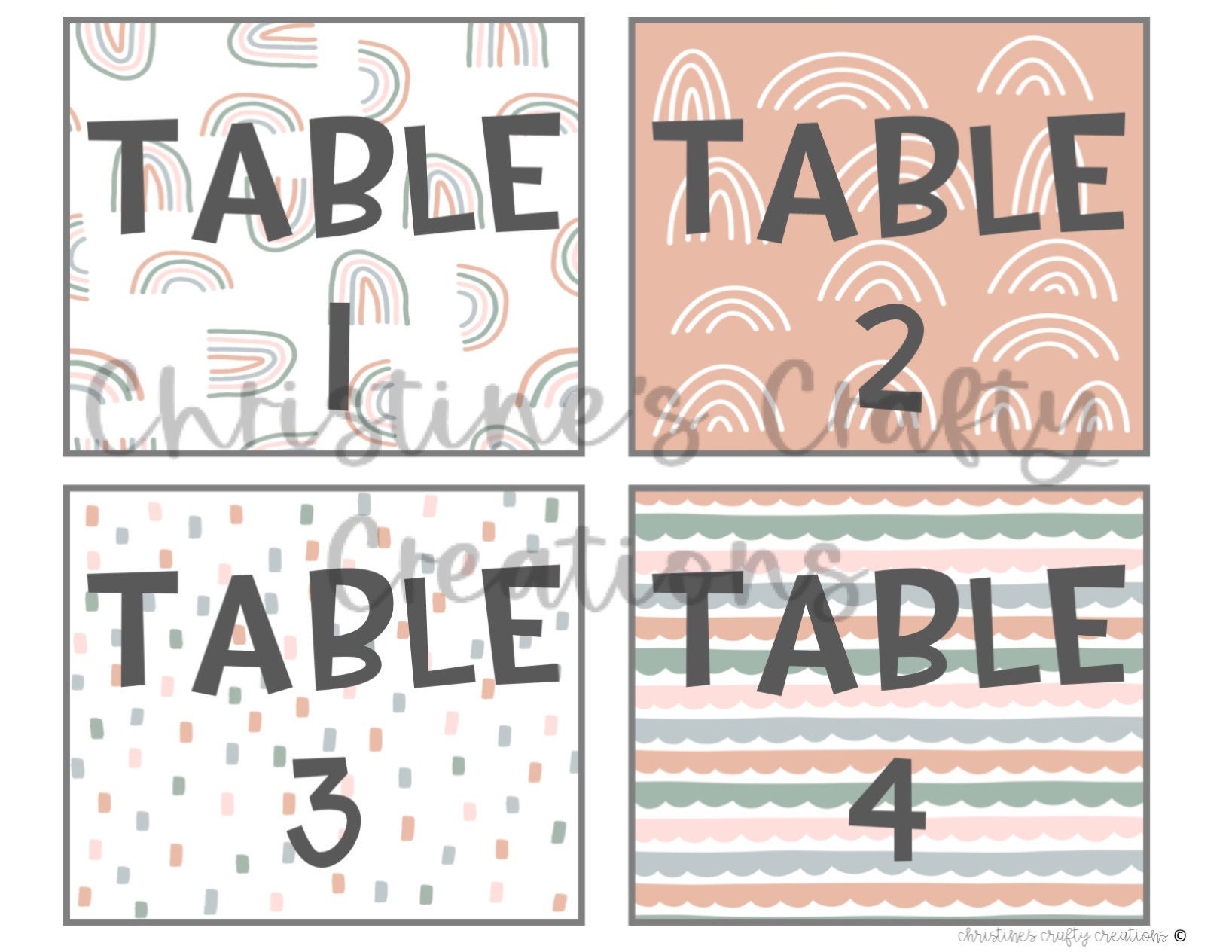 BOHO Table and Cubby Numbers - Etsy