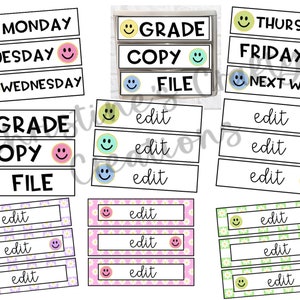 Retro Daisy Drawer Labels L Editable - Etsy