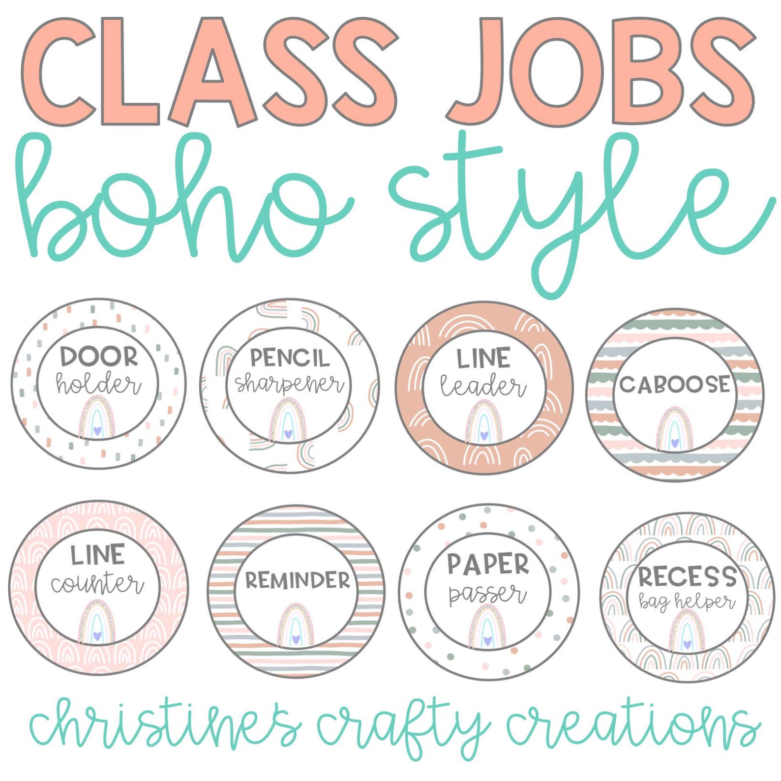BOHO Classroom Jobs L Editable - Etsy