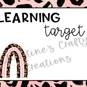Leopard Learning Target Posters L Editable - Etsy