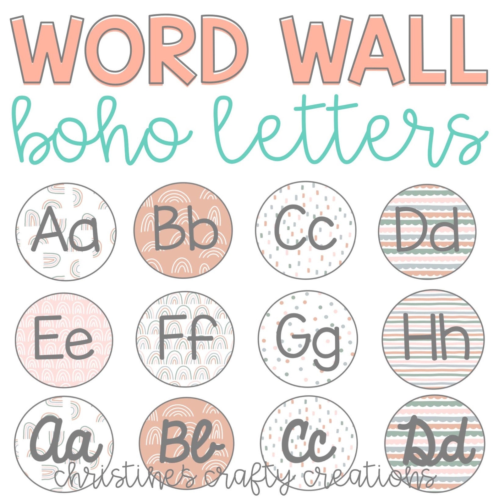 BOHO Word Wall Letters - Etsy