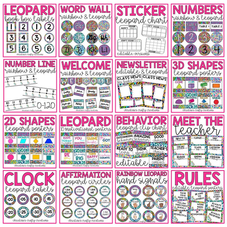 Rainbow Leopard Classroom Decor Mega Bundle - Etsy