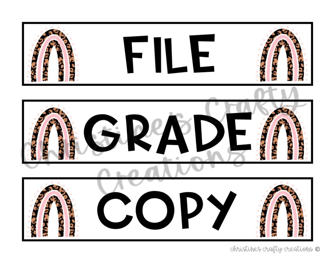 Leopard 10 Drawer Labels L Editable - Etsy