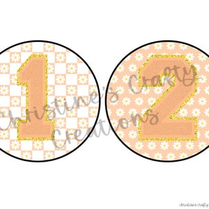 Retro Daisy Table and Cubby Numbers - Etsy
